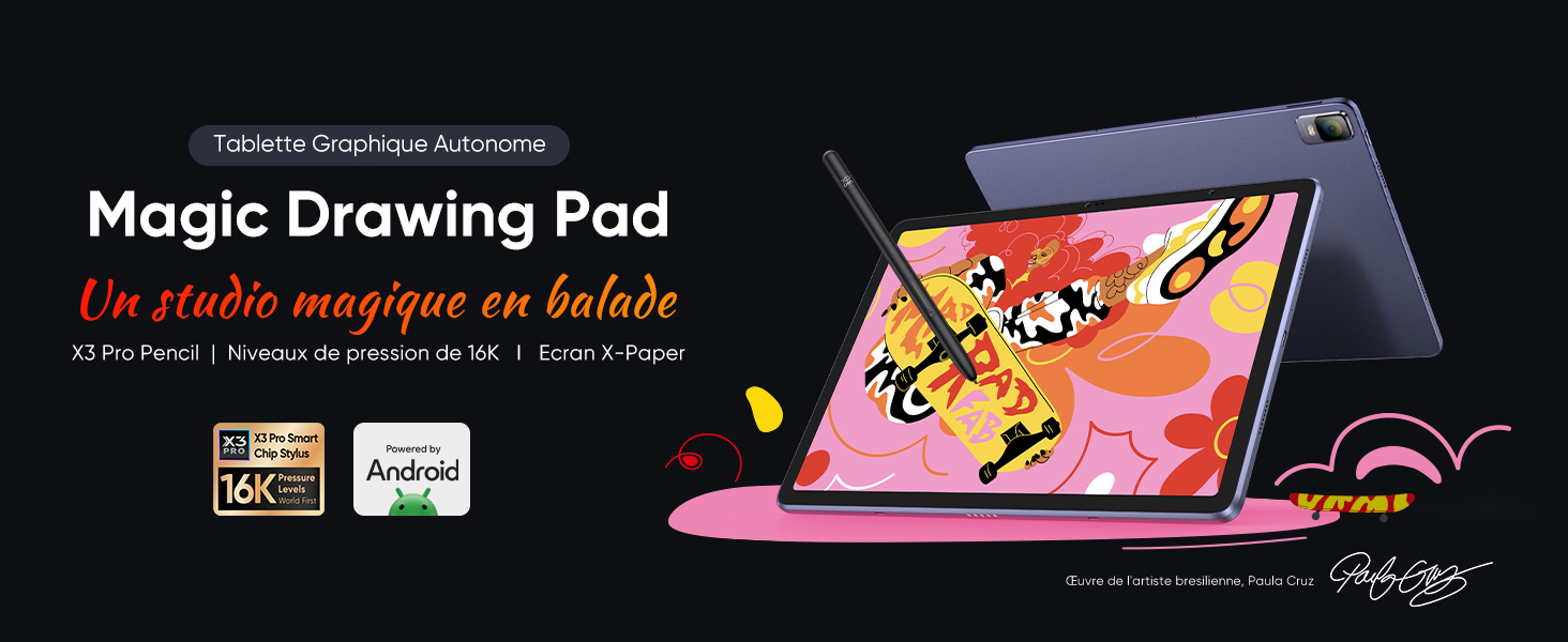 Tablette Graphique Autonome XPPen Magic Drawing Pad 12,2 Pouces Résolution 2160 x 1440 Stylet X3 ...